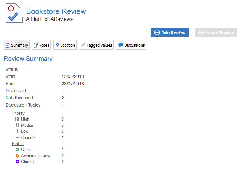 Reviews in WebEA | Enterprise Architect User Guide Reviews in WebEA | Enterprise Architect User Guide