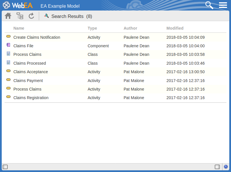 Search the model | Enterprise Architect User Guide