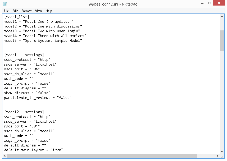 How to configure WebEA models | Enterprise Architect User Guide How to configure WebEA models | Enterprise Architect User Guide