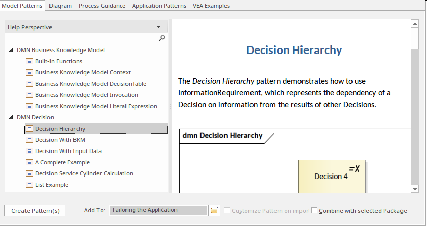 Tailoring the Application for Decision Modeling | Enterprise Architect User Guide