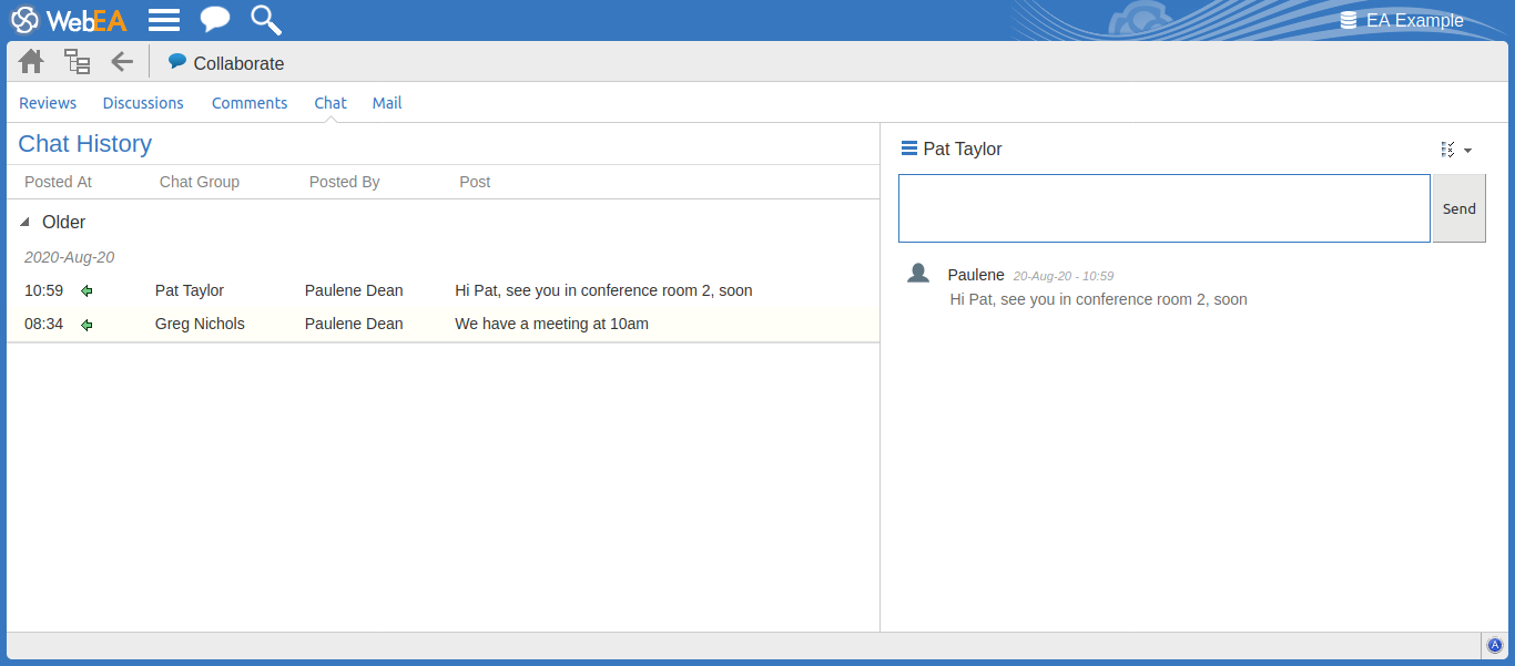Chat | Enterprise Architect User Guide Chat | Enterprise Architect User Guide