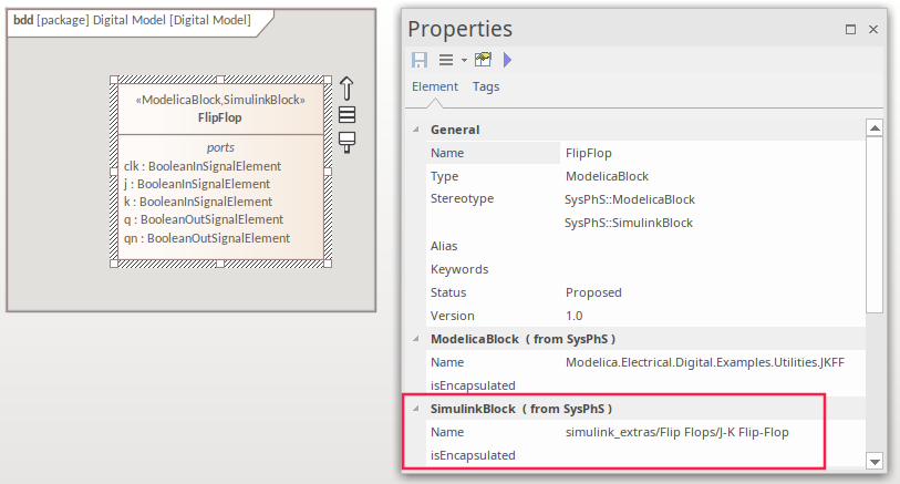 Creating Simulink and Simscape Specific Blocks | Enterprise Architect User Guide