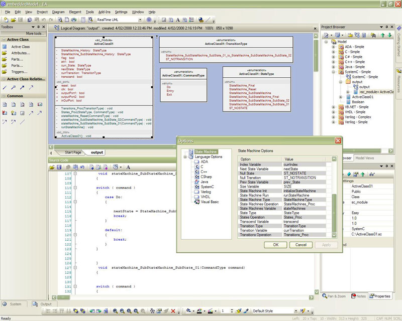 MDG Technology for RealTime UML 1.0 beta 2 - Products - Sparx Systems