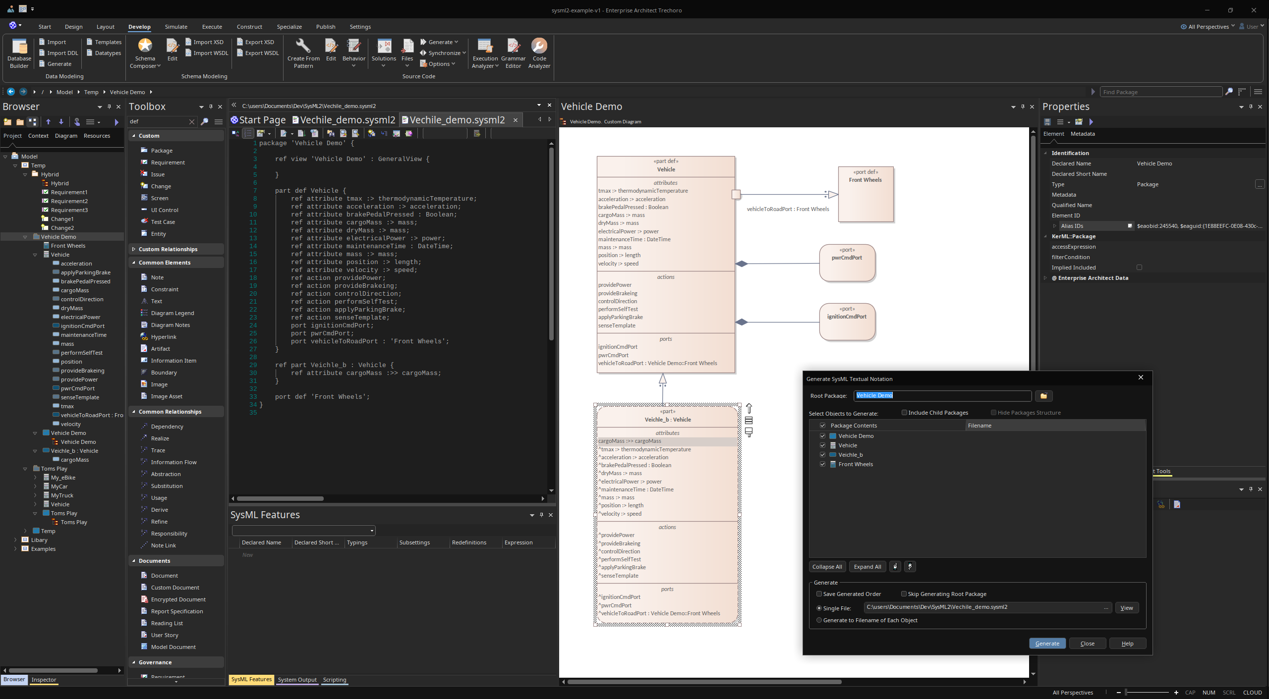 Enterprise Architect Trechoro SysML v2 | Sparx Systems